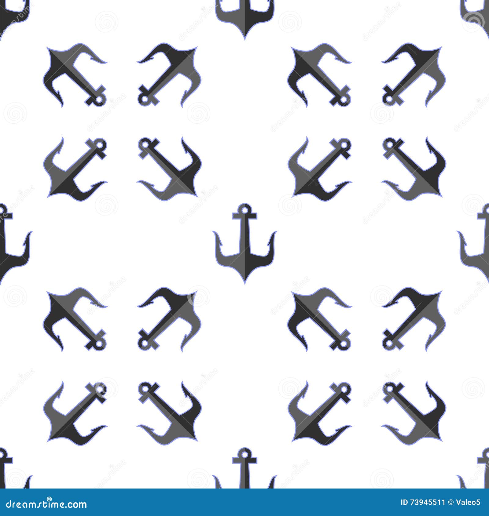 Anchor Seamless Pattern. Marine Design Stock Vector - Illustration of ...