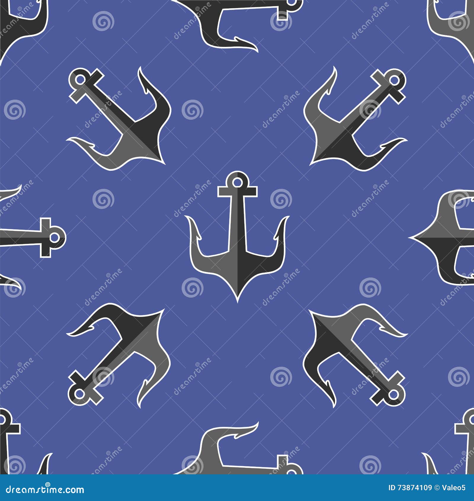 Anchor Seamless Pattern. stock vector. Illustration of sharp - 73874109