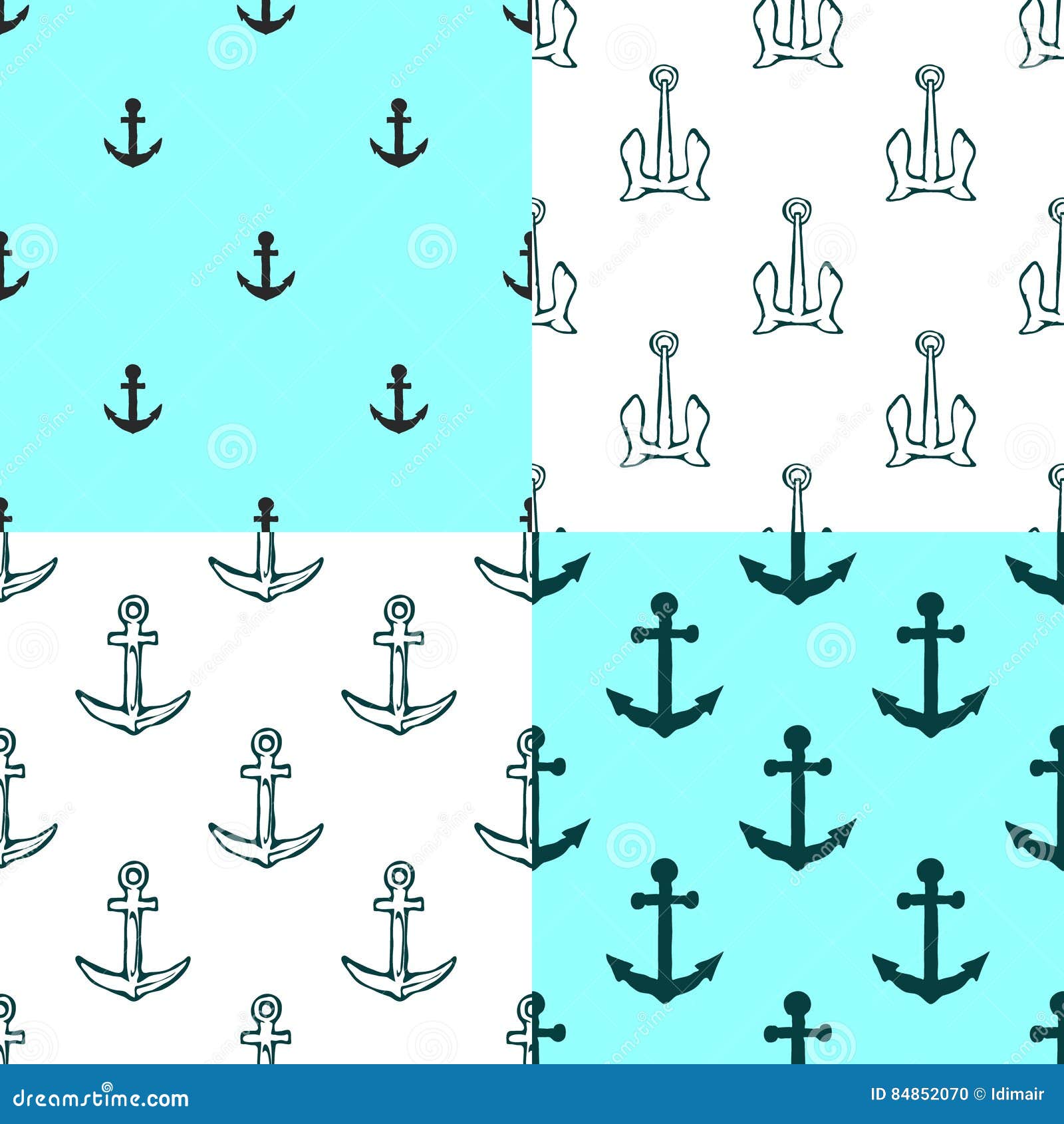 Anchor seamless pattern. stock vector. Illustration of paper - 84852070