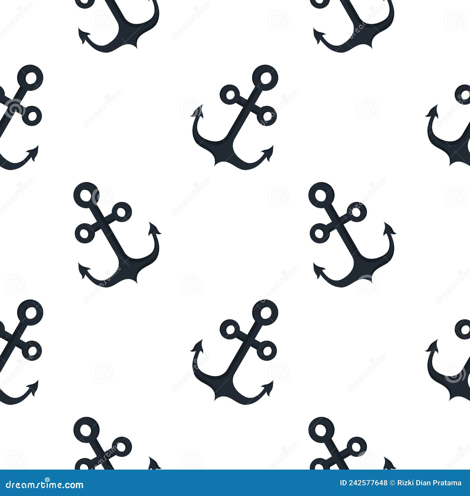 Anchor Seamless Pattern on White Background Stock Vector - Illustration ...