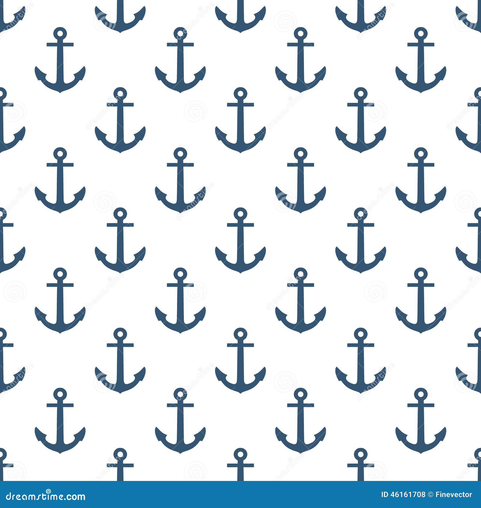 Anchor seamless pattern. stock vector. Illustration of graphic - 46161708