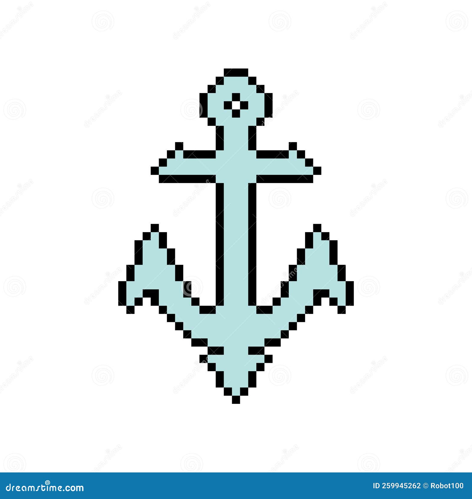Anchor Ship Pixel Art. 8 Bit Vector Illustration Stock Vector ...