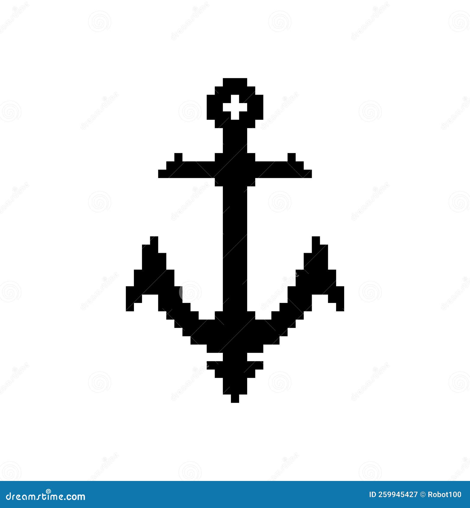 Anchor Ship Pixel Art. 8 Bit Vector Illustration Stock Vector ...