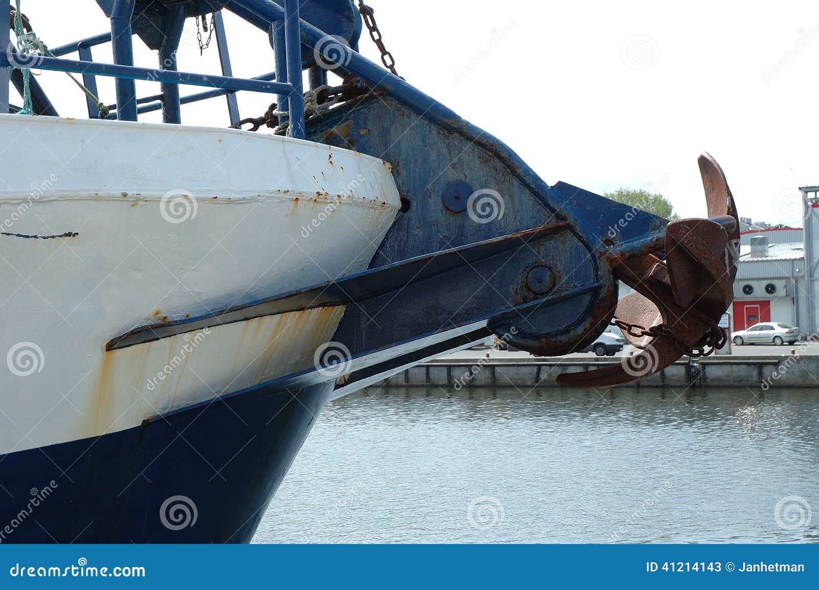 Anchor on ship s bow stock image. Image of shipboard - 41214143