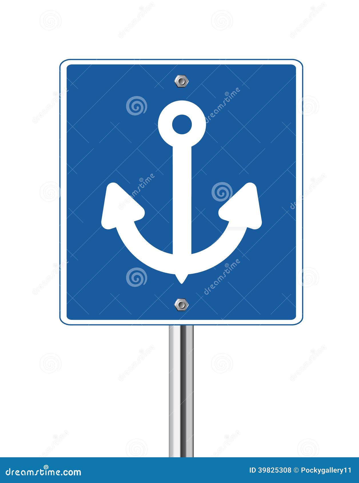 Anchor Sign on Blue Traffic Stock Vector - Illustration of insignia ...