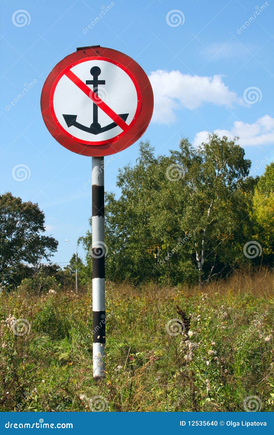 Anchor sign means stock photo. Image of ship, interdictory - 12535640