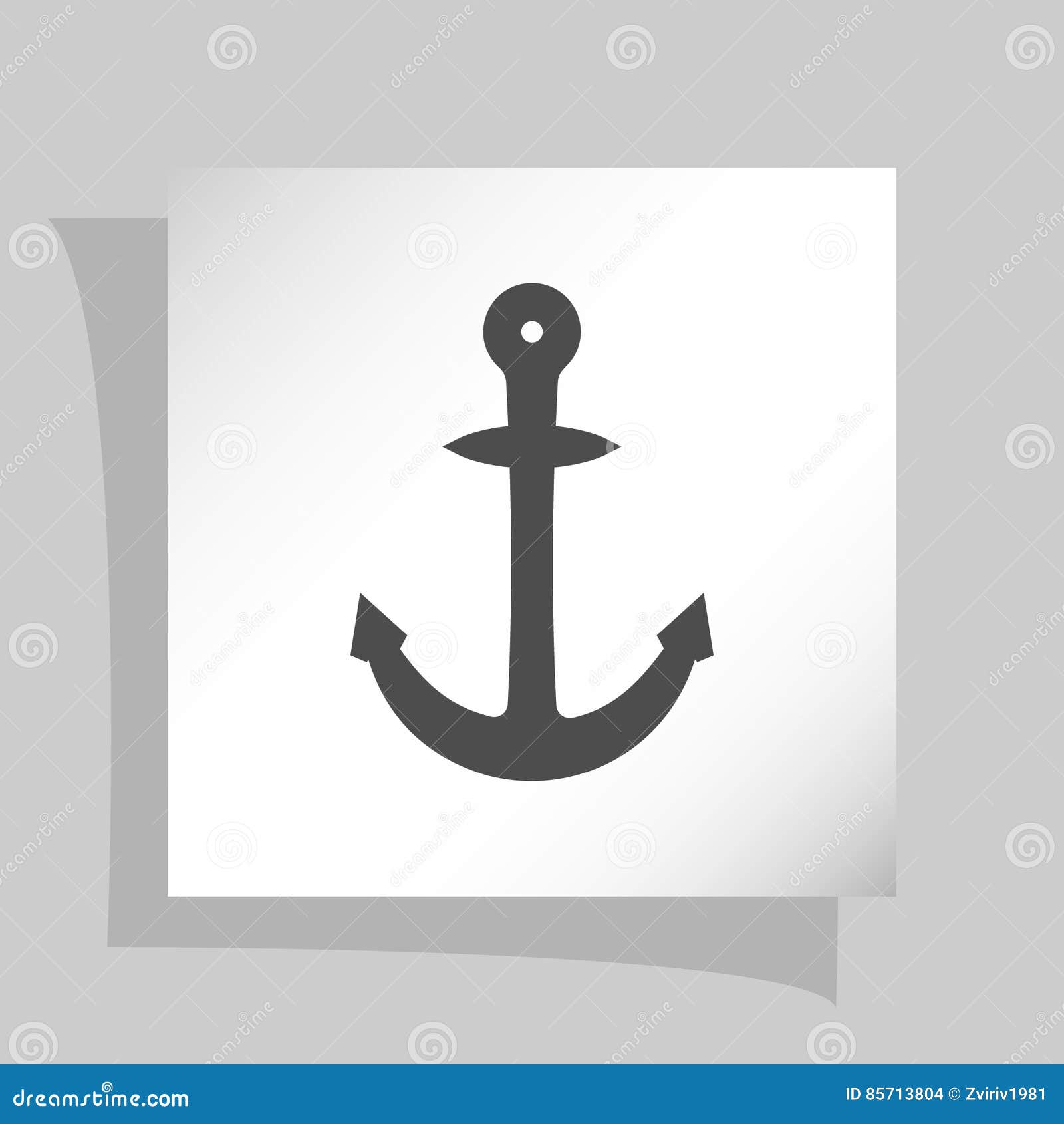 Anchor solid body symbol stock illustration. Illustration of nautical ...