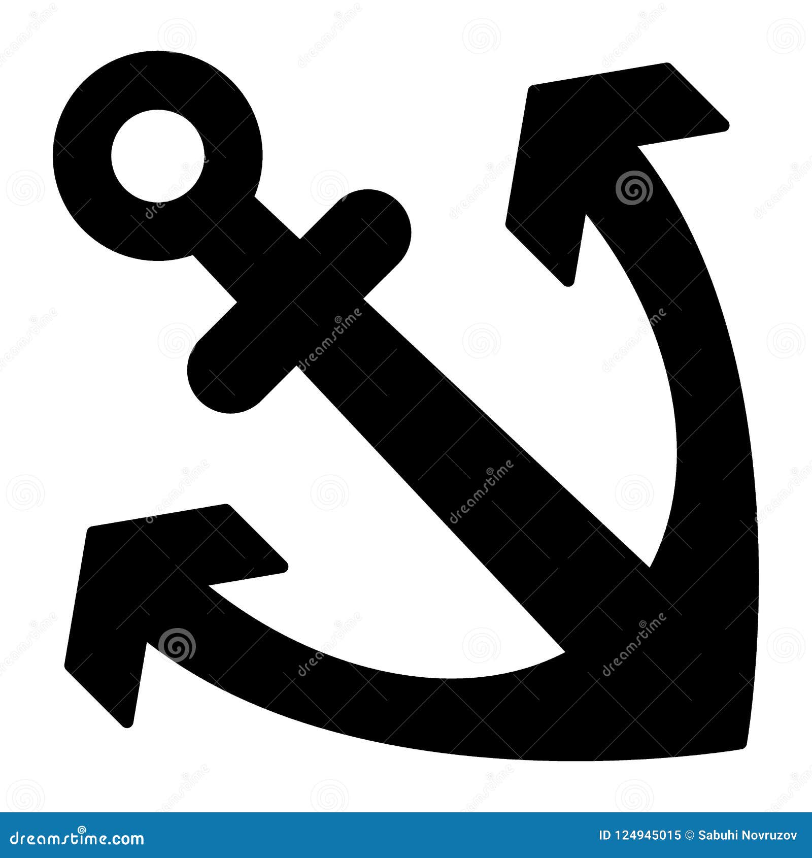 Anchor Solid Icon. Ship Hook Vector Illustration Isolated on White ...