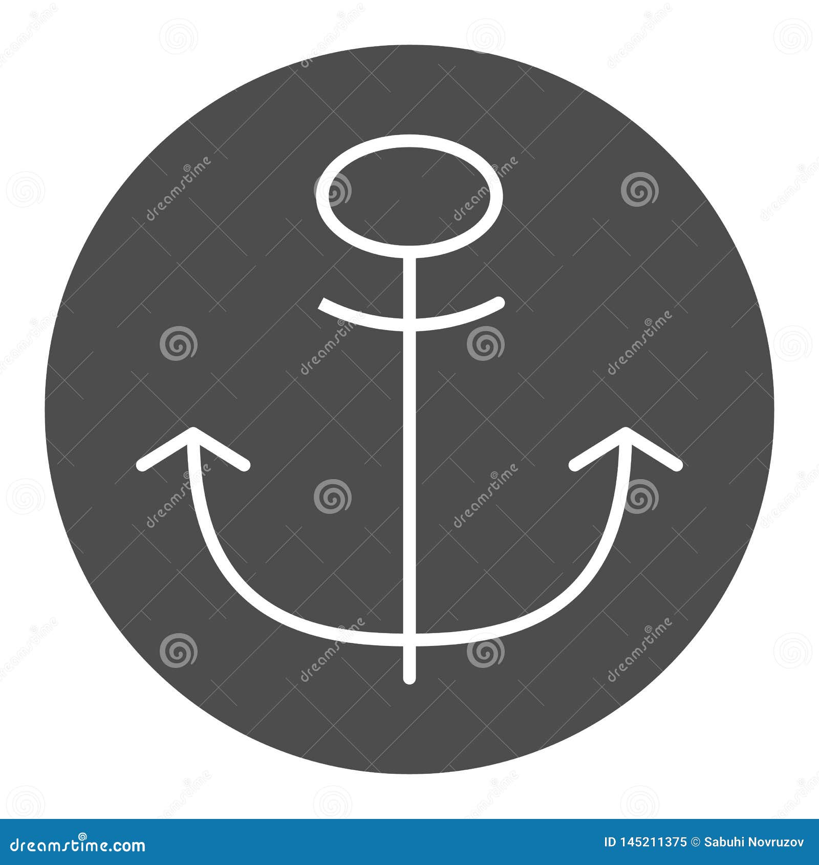 Anchor Solid Icon. Steel Vector Illustration Isolated on White. Marine ...