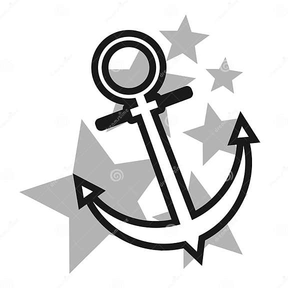 Anchor star stock vector. Illustration of design, metal - 24127062