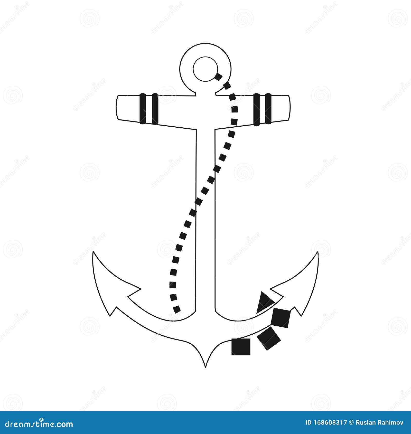 Anchor Stencil Vector Isolated on a White Stock Vector - Illustration ...