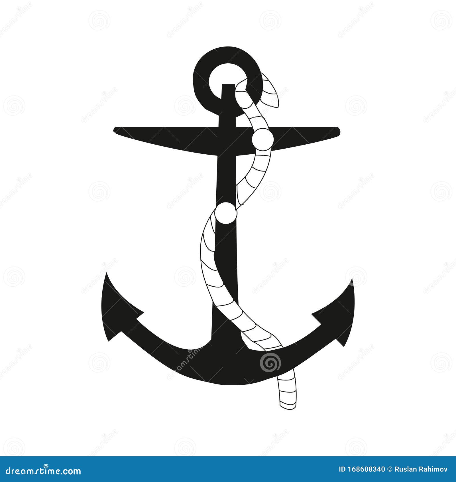 Anchor Stencil Vector Isolated on a White Stock Vector - Illustration ...