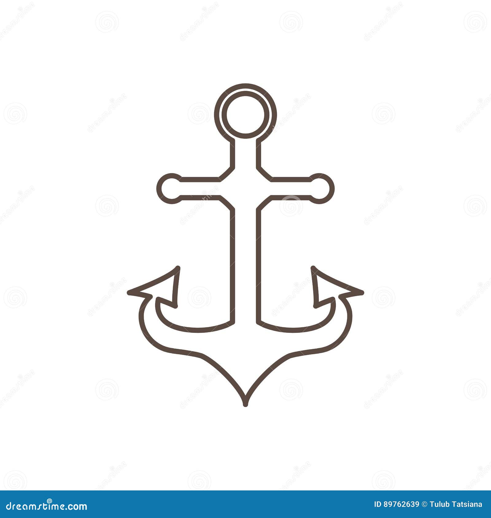 Anchor in the Style of the Outline. Stock Vector - Illustration of ...