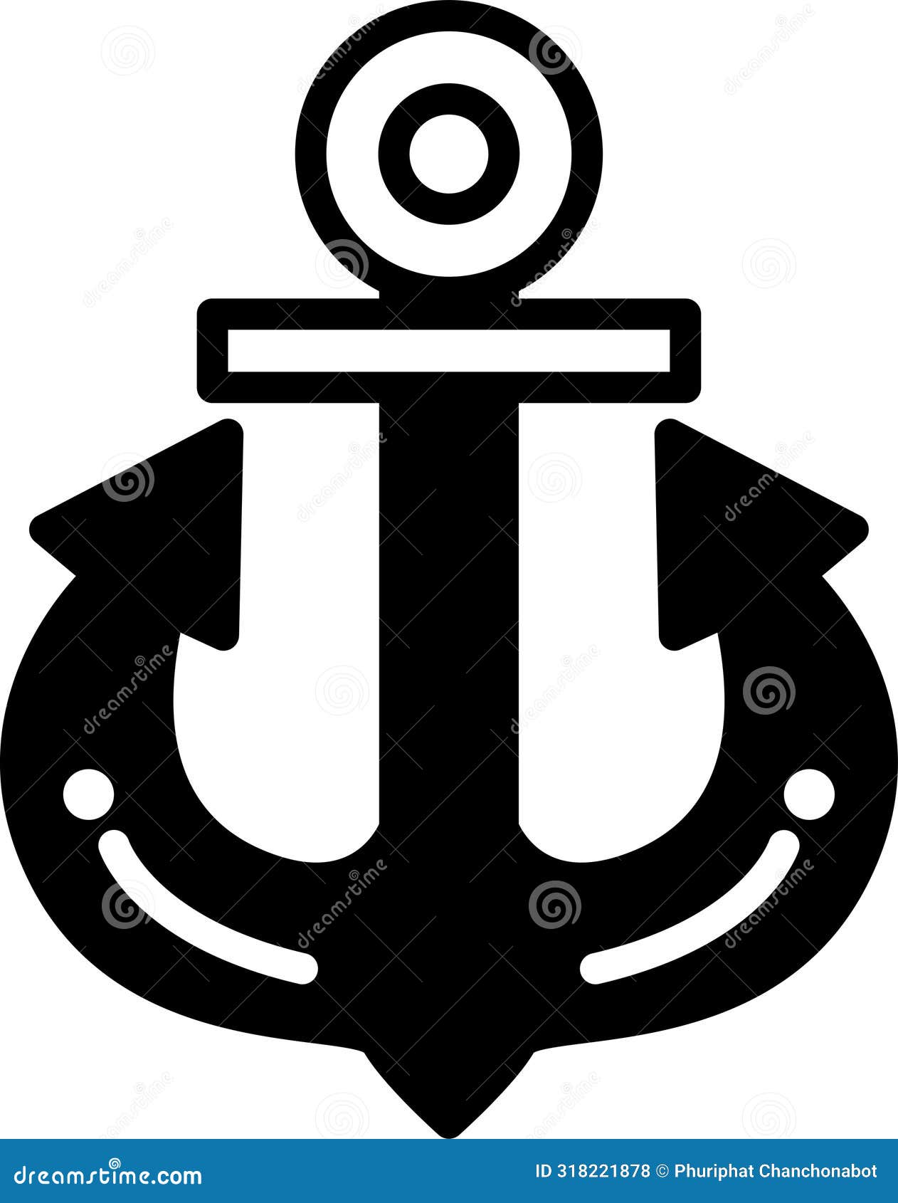 A Anchor with Two Arrows Pointing Up Stock Vector - Illustration of ...