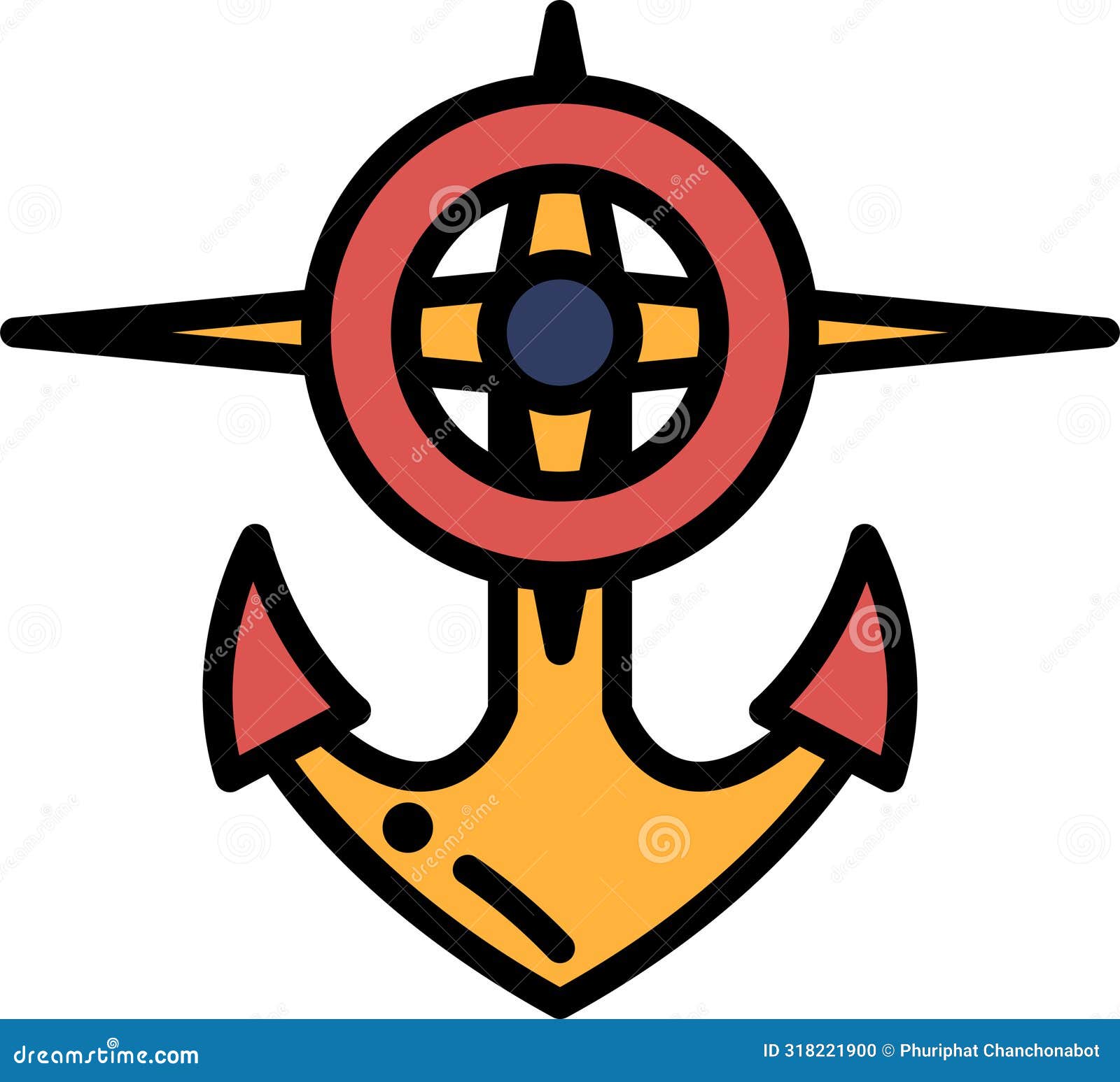 A Anchor with Two Arrows Pointing Up Stock Vector - Illustration of ...