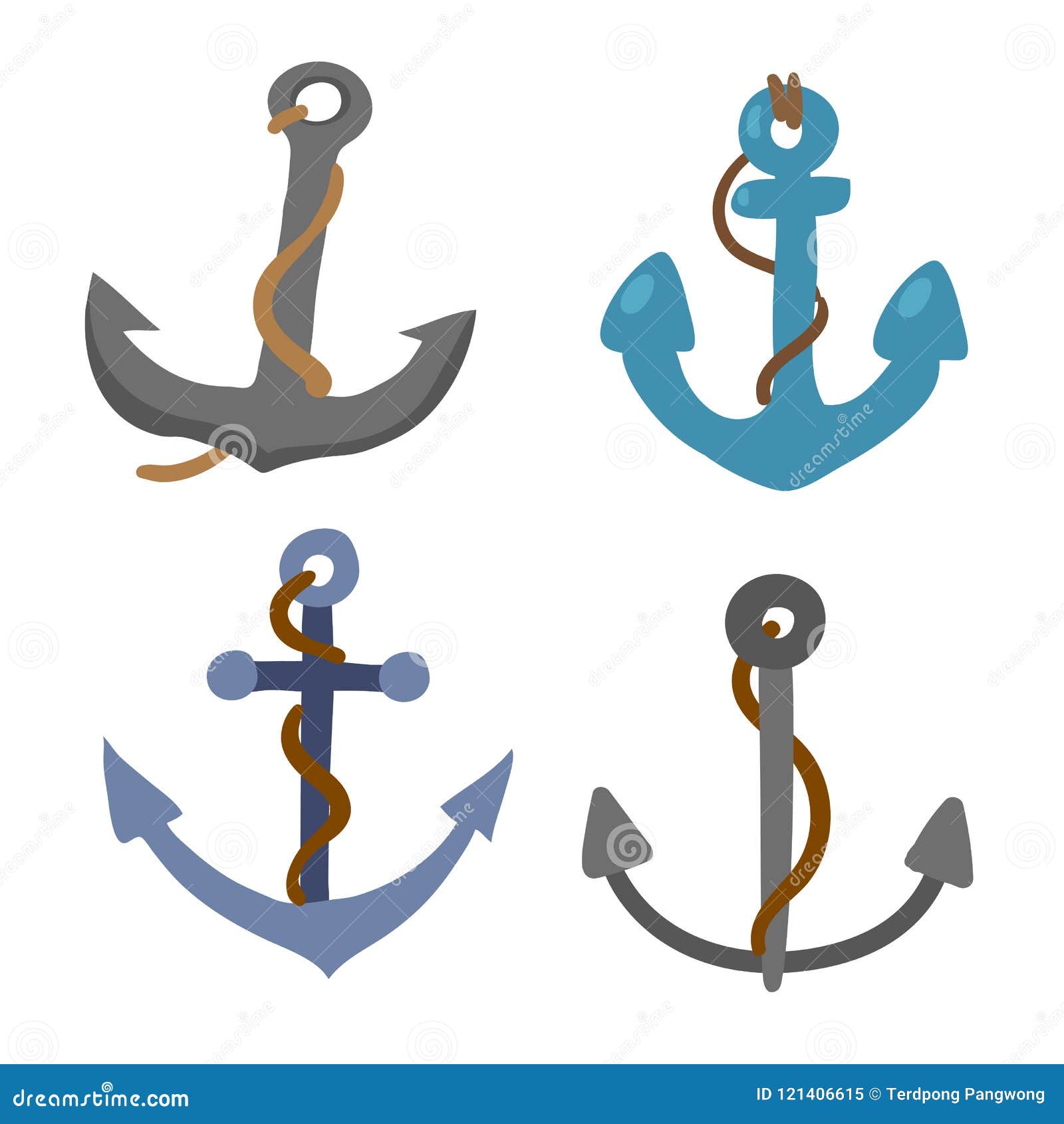 Anchor Vector Collection Design Stock Vector - Illustration of travel ...