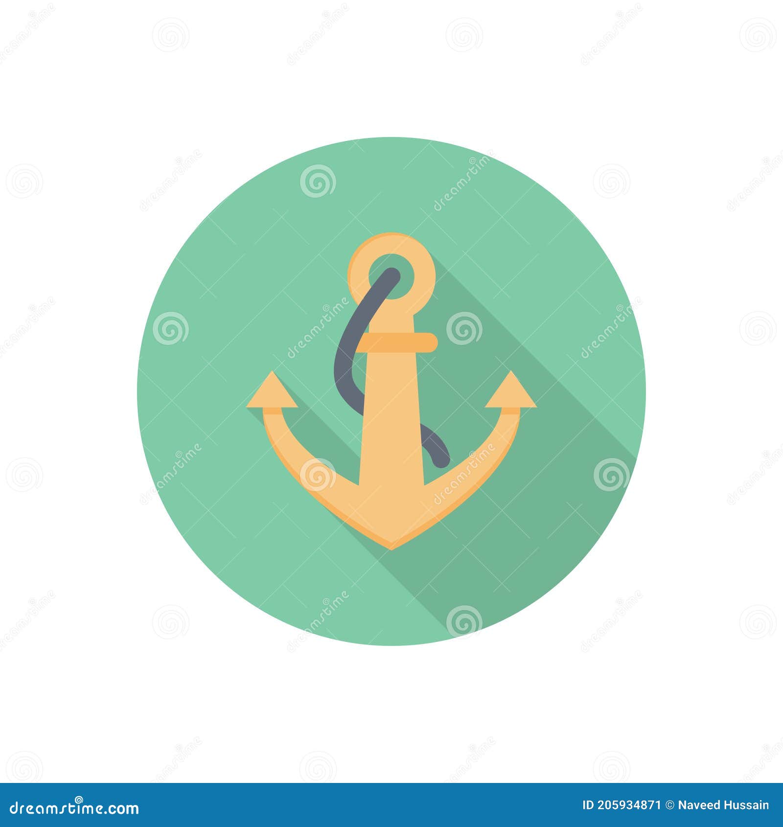 Anchor Vector Flat Colour Icon Stock Vector - Illustration of deck ...