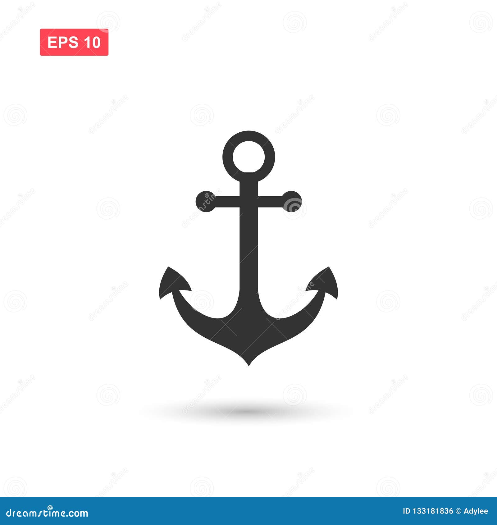 Anchor Vector Icon Isolated Stock Vector - Illustration of white ...