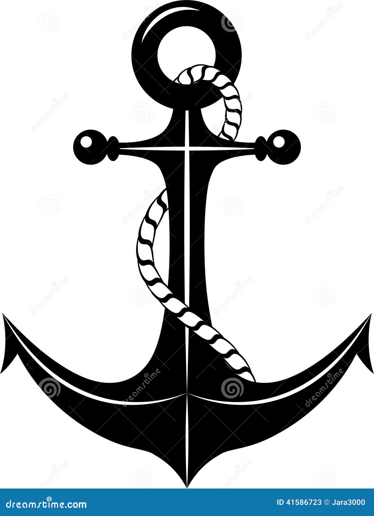 Anchor stock vector. Illustration of symbol, simplicity - 41586723