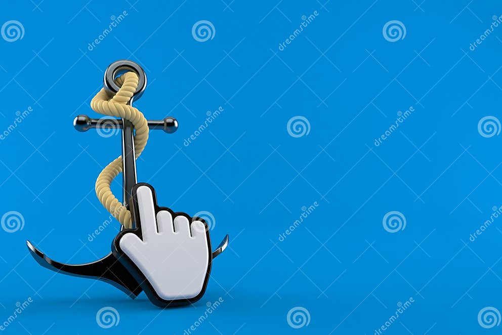 Anchor with web cursor stock illustration. Illustration of copy - 281453783
