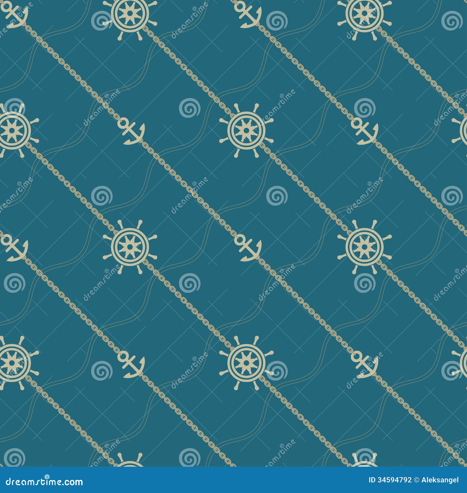 Seamless Marine Background With Yacht Under Sail For For Textiles ...