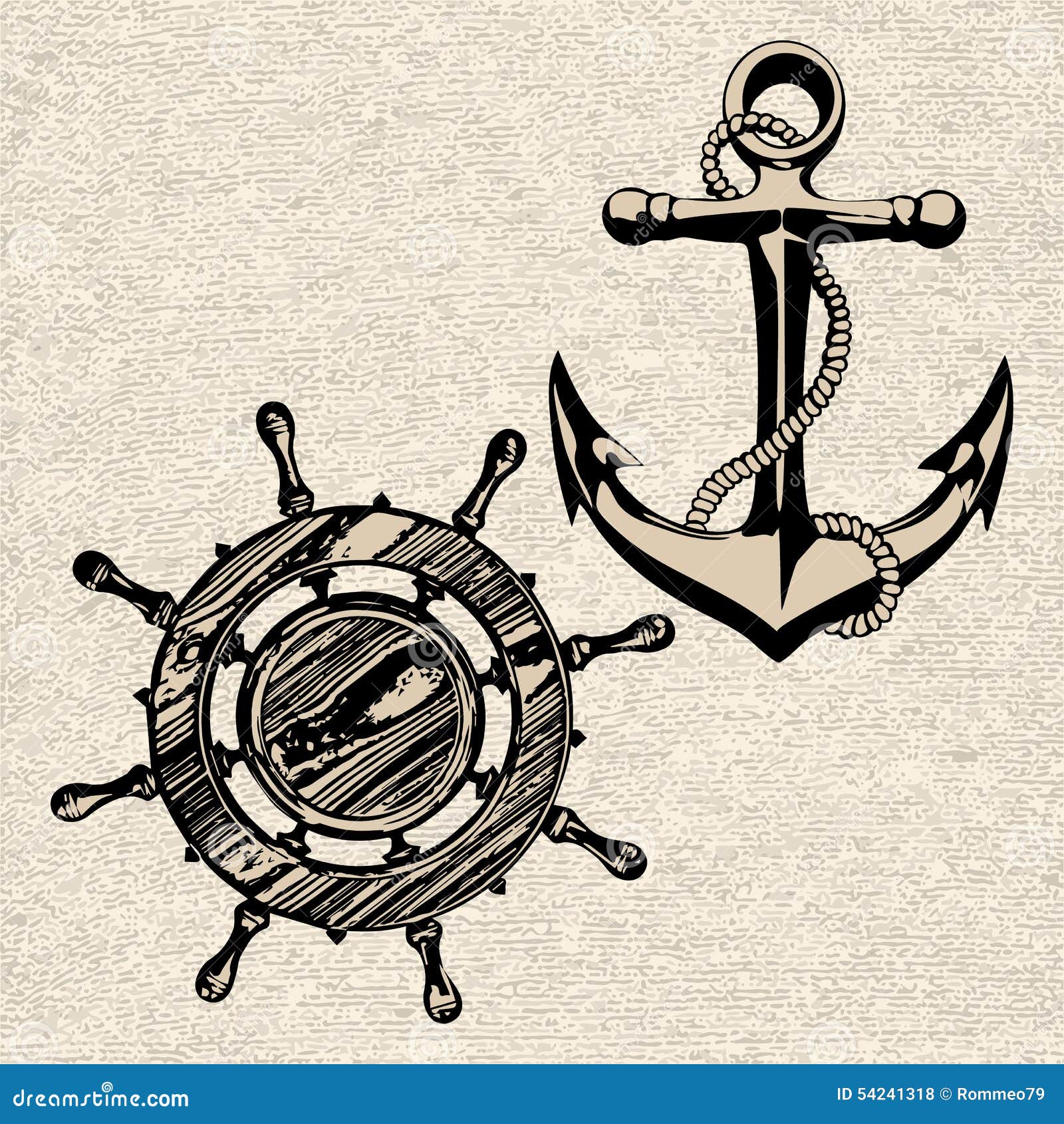 Anchor Wheel Illustration Vector Art Stock Vector - Illustration of ...