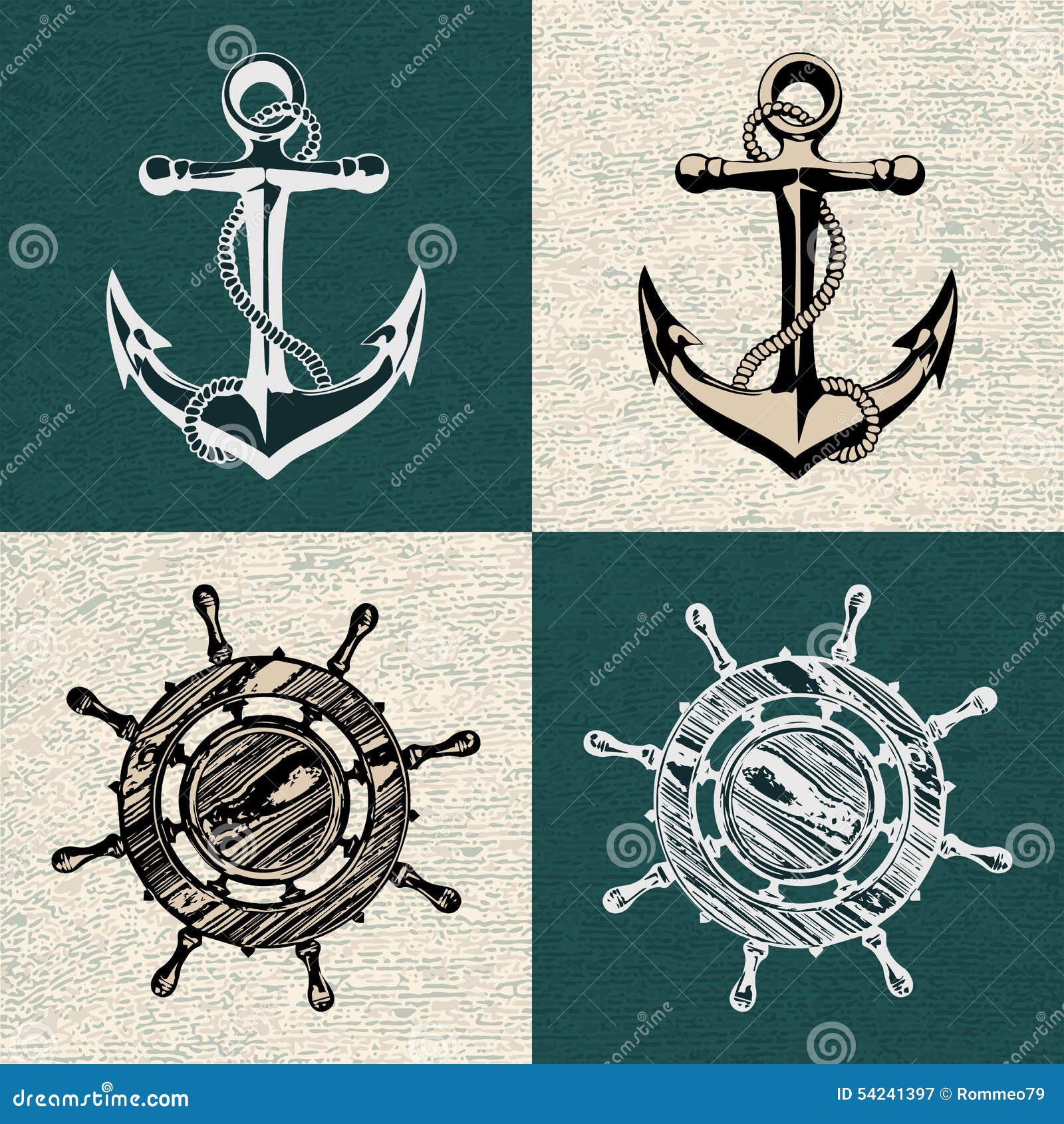 Anchor Wheel Illustration Vector Art Stock Vector - Illustration of ...