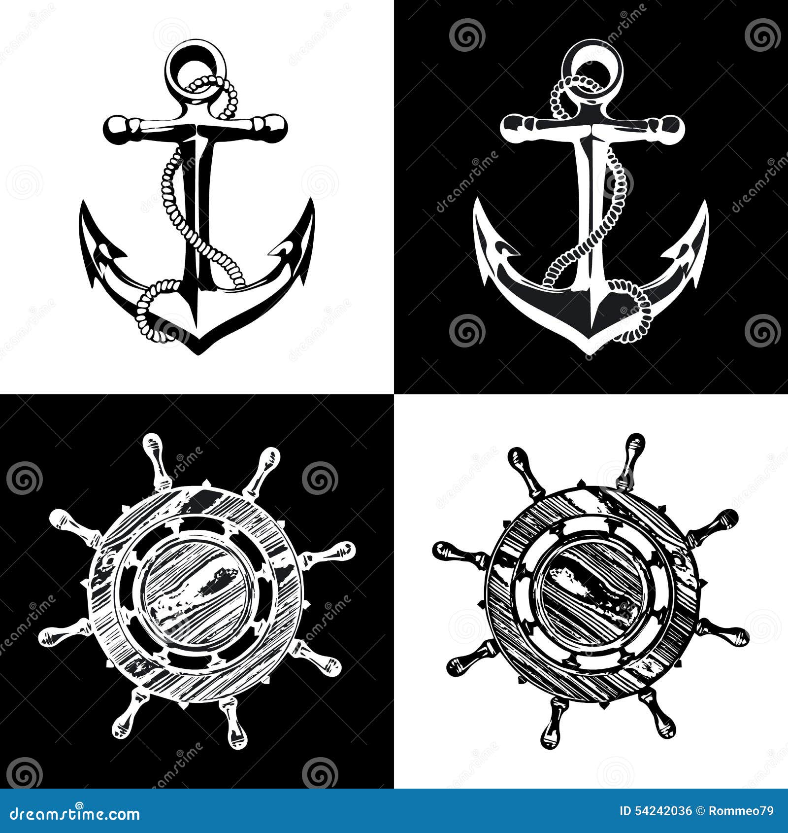 Anchor Wheel Illustration Vector Art Stock Vector - Illustration of ...