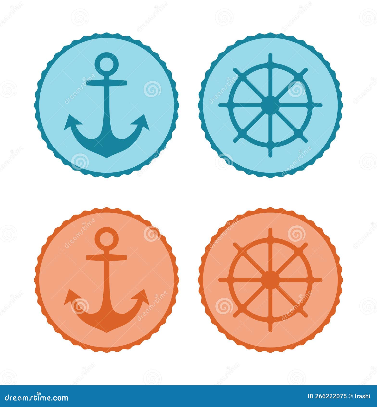 Anchor and wheel symbol stock vector. Illustration of isolated - 266222075
