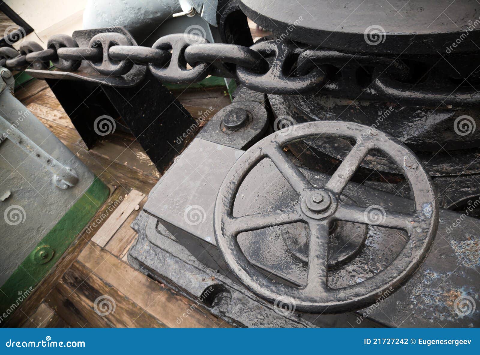 Anchor winch with chain stock photo. Image of classic - 21727242