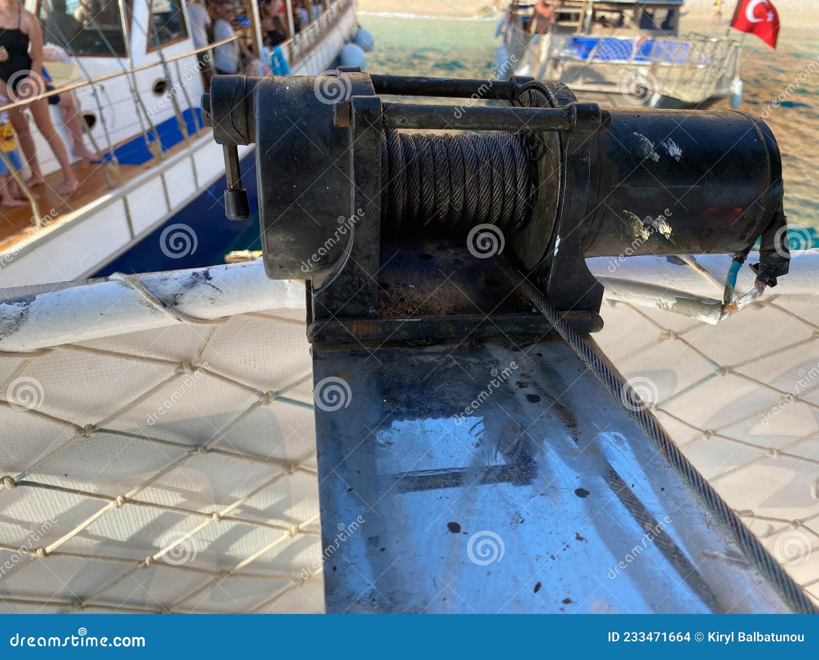 Anchor Winch Control Room On A Construction Work Barge Editorial Image ...
