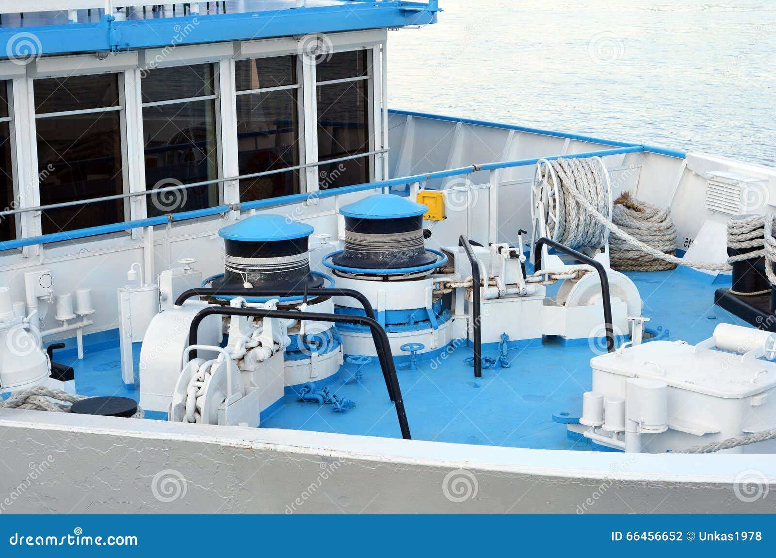 Anchor winch with hawser stock photo. Image of gear, naval - 66456652