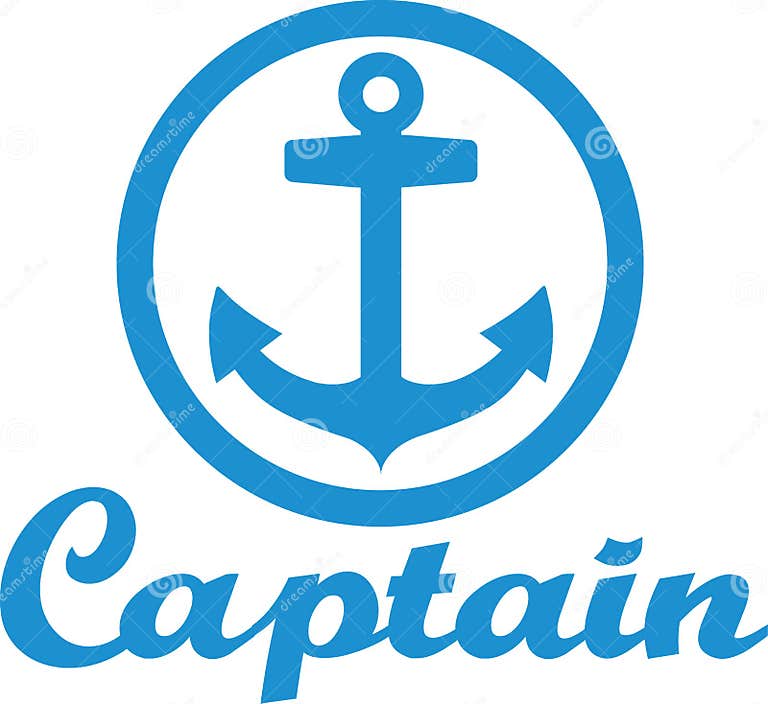 Anchor with word captain stock vector. Illustration of equipment - 73879135