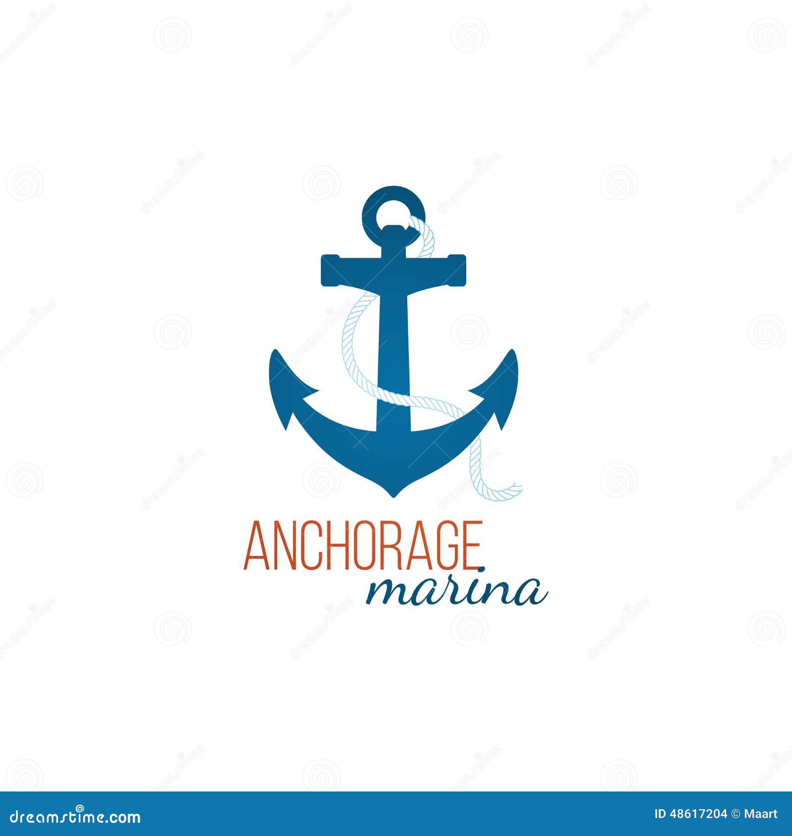 Anchorage Marina Logo Template With Anchor Vector Illustration ...