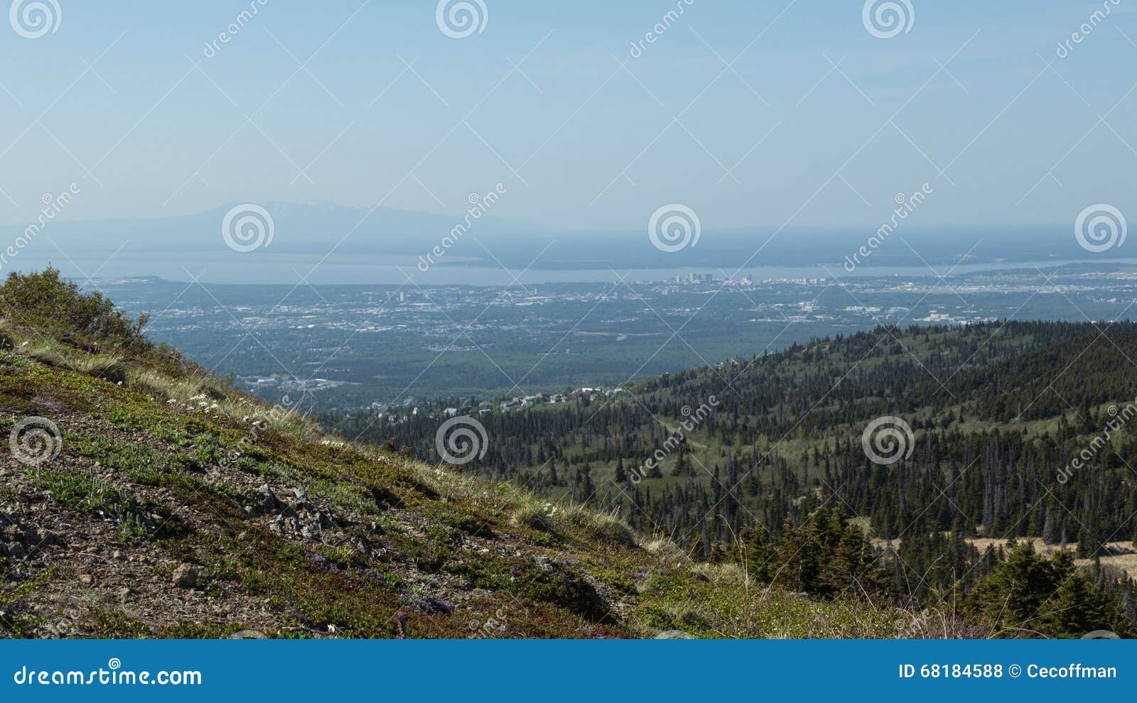 Anchorage and Mount Susitna Stock Photo - Image of vacation, susitna ...