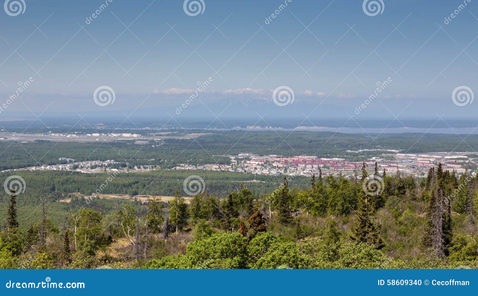 Anchorage and Mount Susitna Stock Photo - Image of water, travel: 58609340