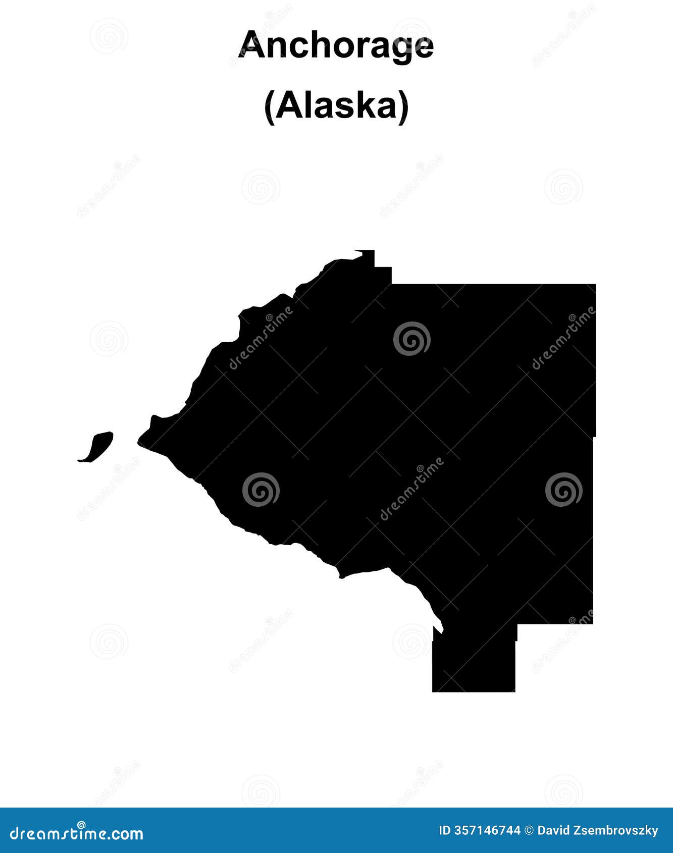 Anchorage Outline Map Vector Illustration | CartoonDealer.com #357146744