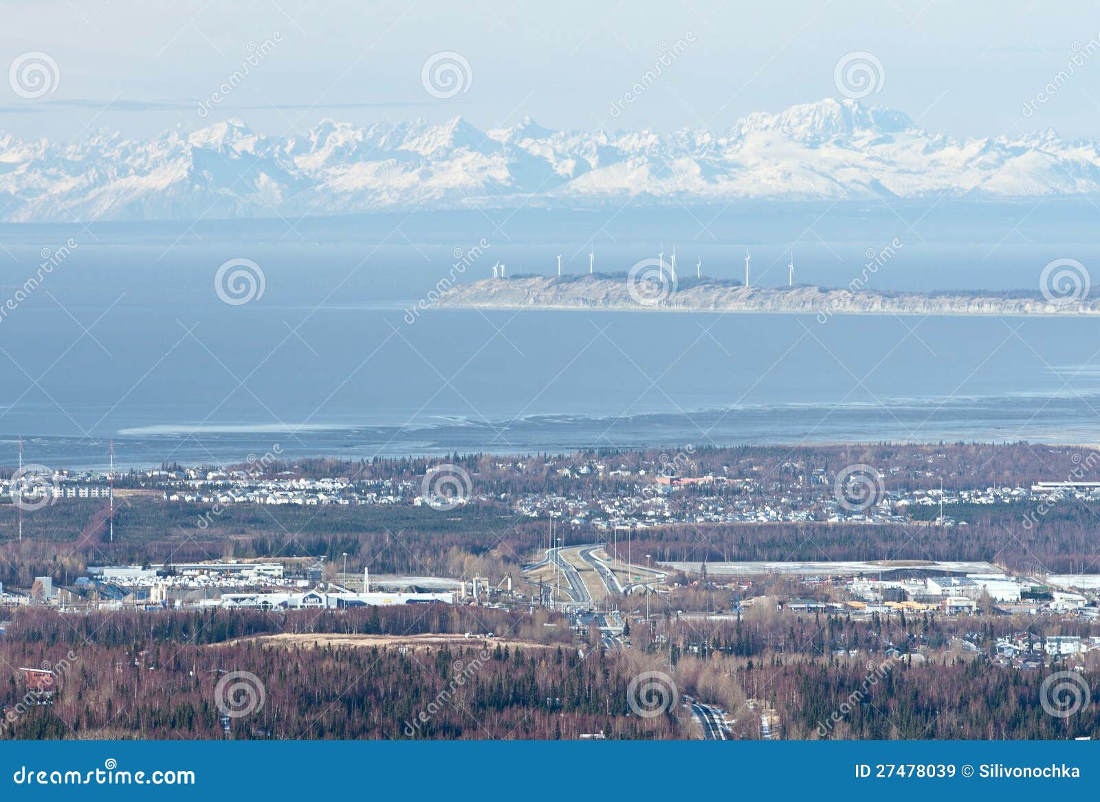 Anchorage view from height stock image. Image of water - 27478039