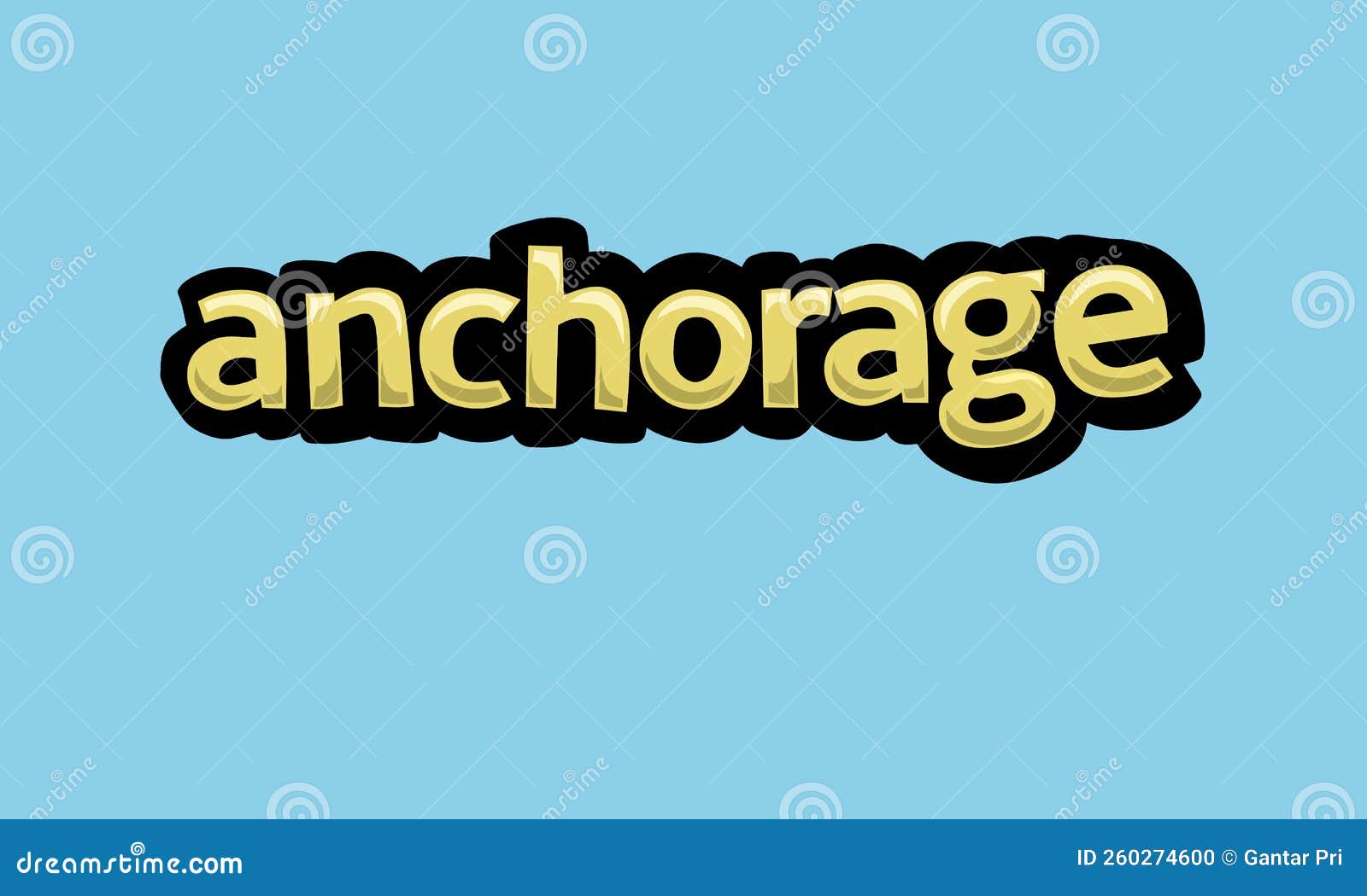 ANCHORAGE Writing Vector Design on a Blue Background Stock Vector ...