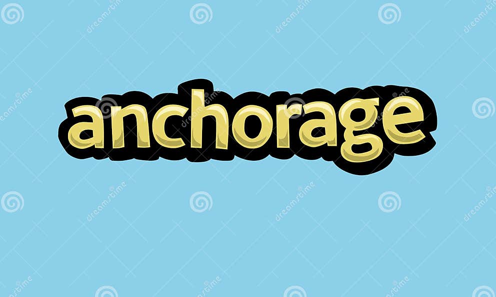 ANCHORAGE Writing Vector Design on a Blue Background Stock Vector ...