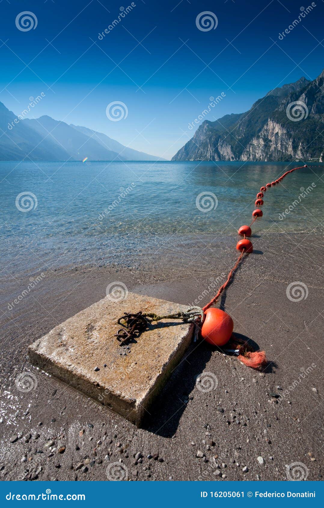 Anchored stock image. Image of bound, beach, buoy, chained - 16205061