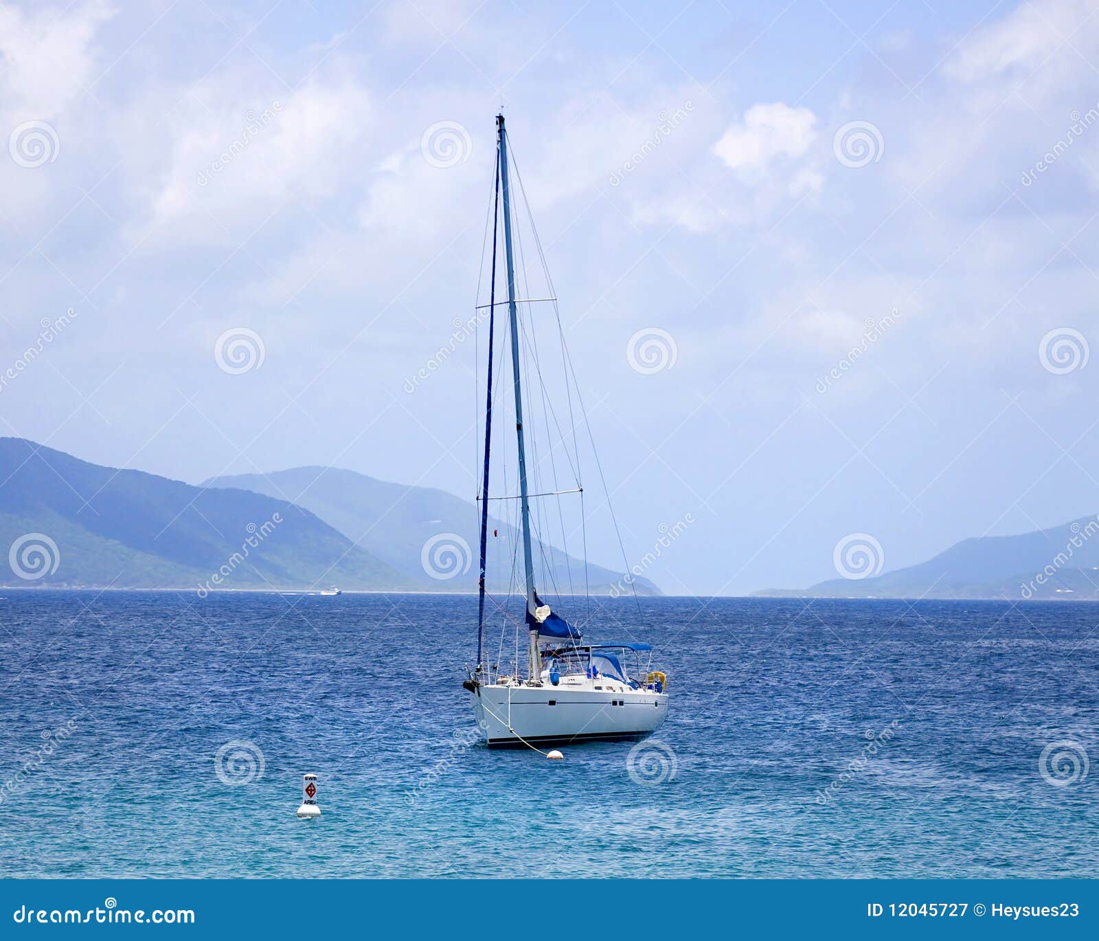 Anchored sailboat stock image. Image of coast, marine - 12045727