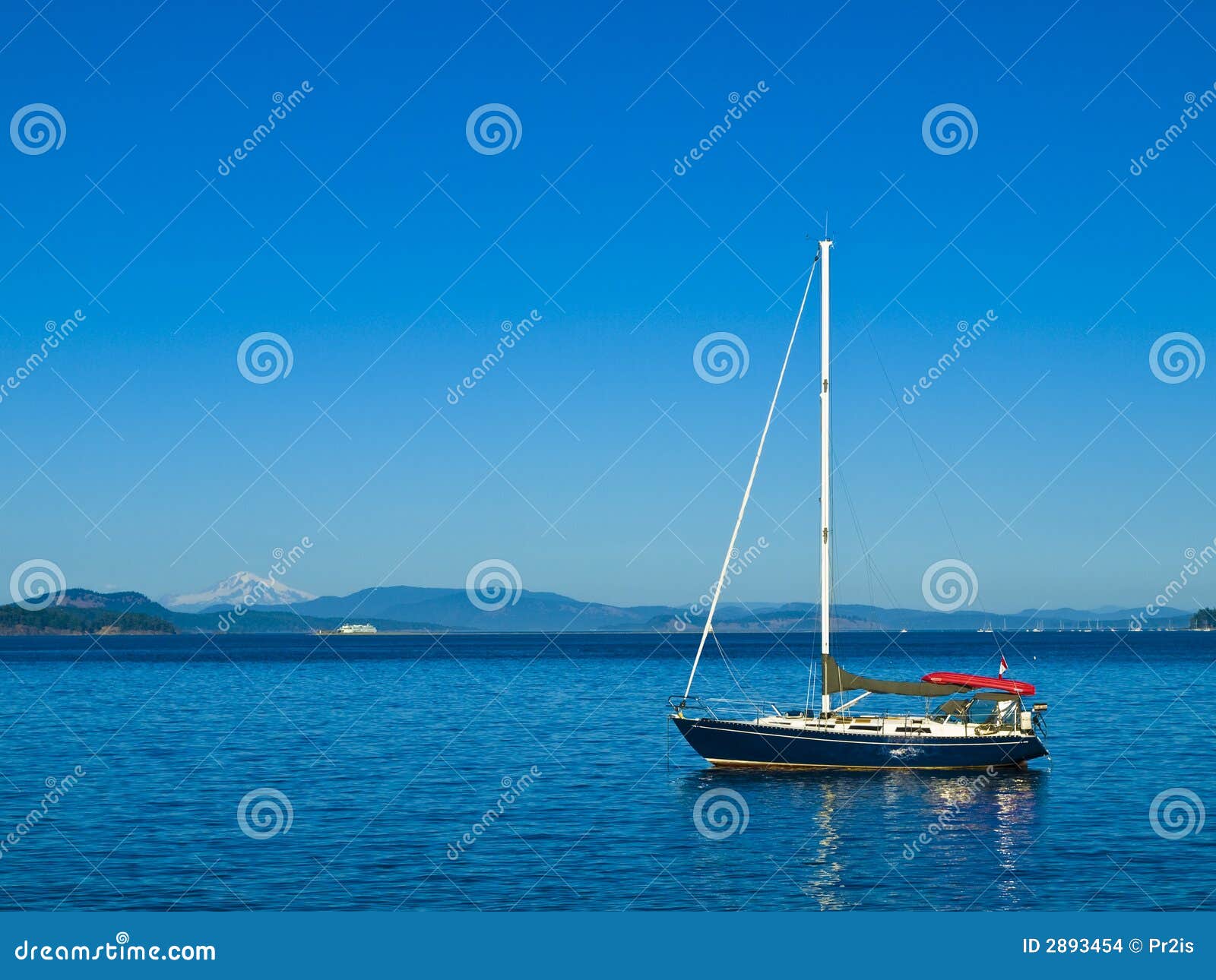Anchored sailboat stock photo. Image of marina, boat, ocean - 2893454