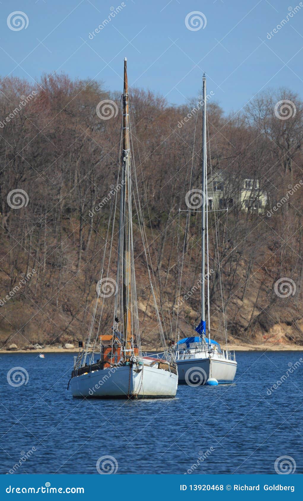 Anchored sailboats stock photo. Image of floating, leisure - 13920468