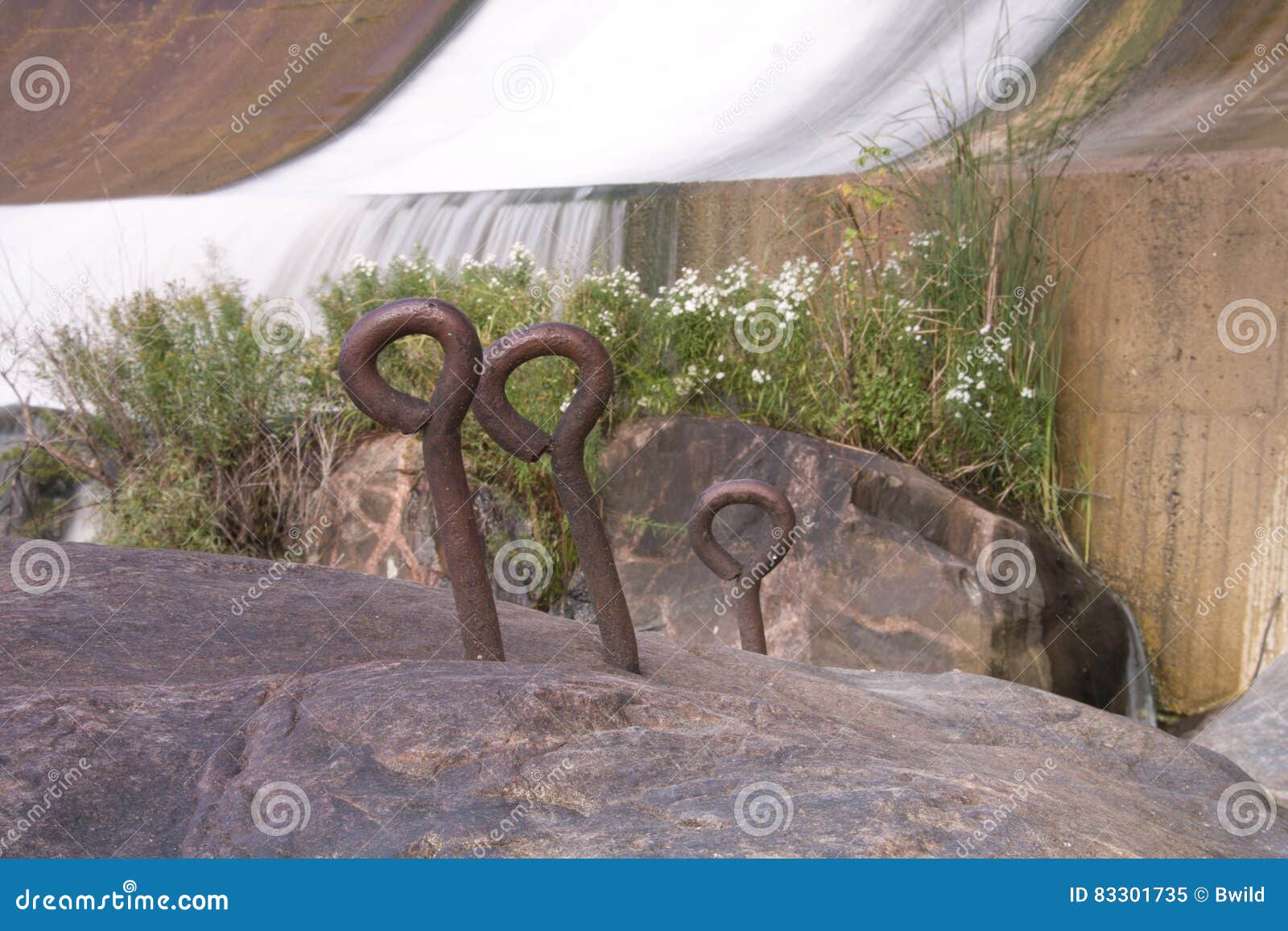 Anchoring Hooks Embedded in Rock Stock Image - Image of embeded ...