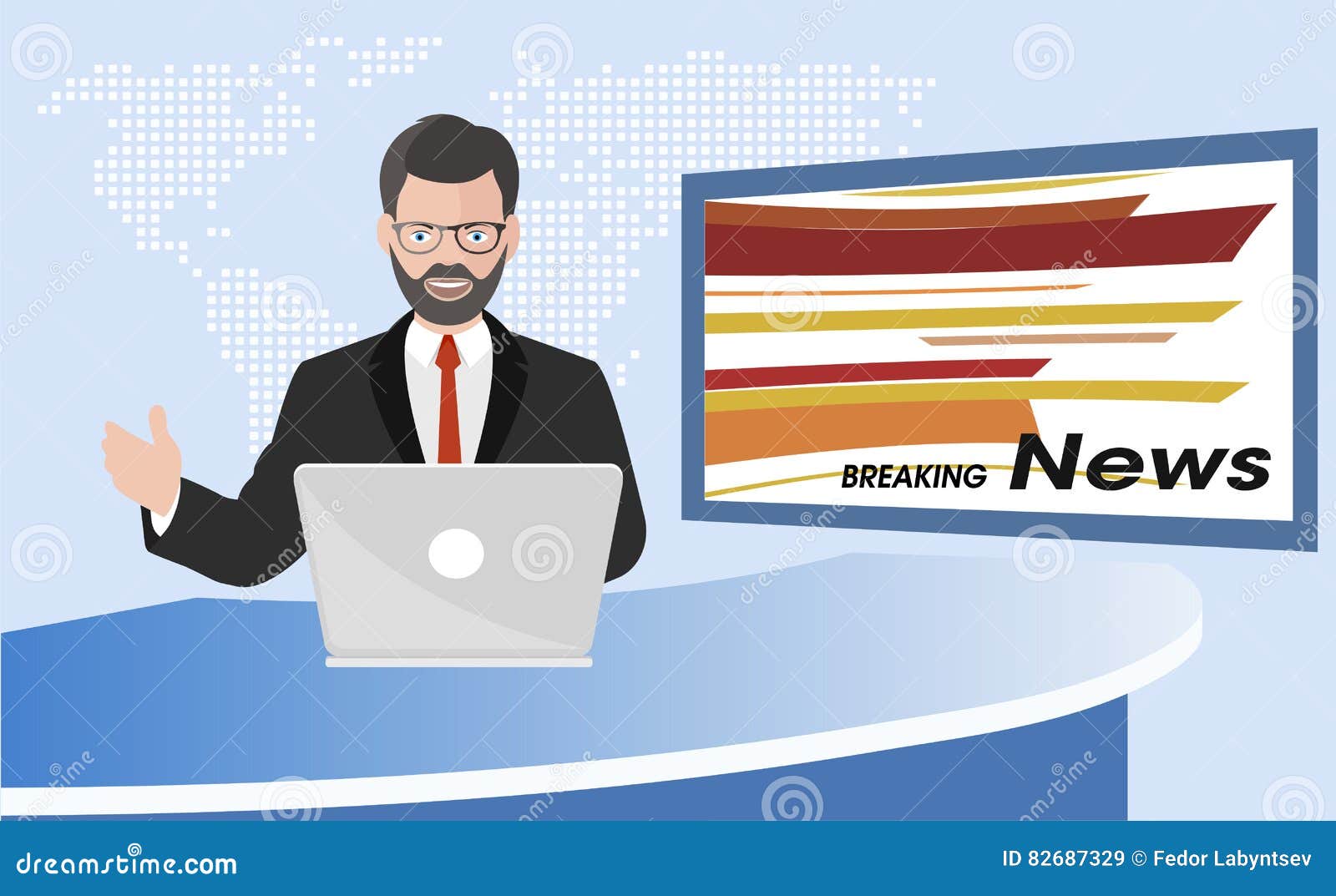 Television News. Breaking Reporter Tv And Broadcast Headline News ...