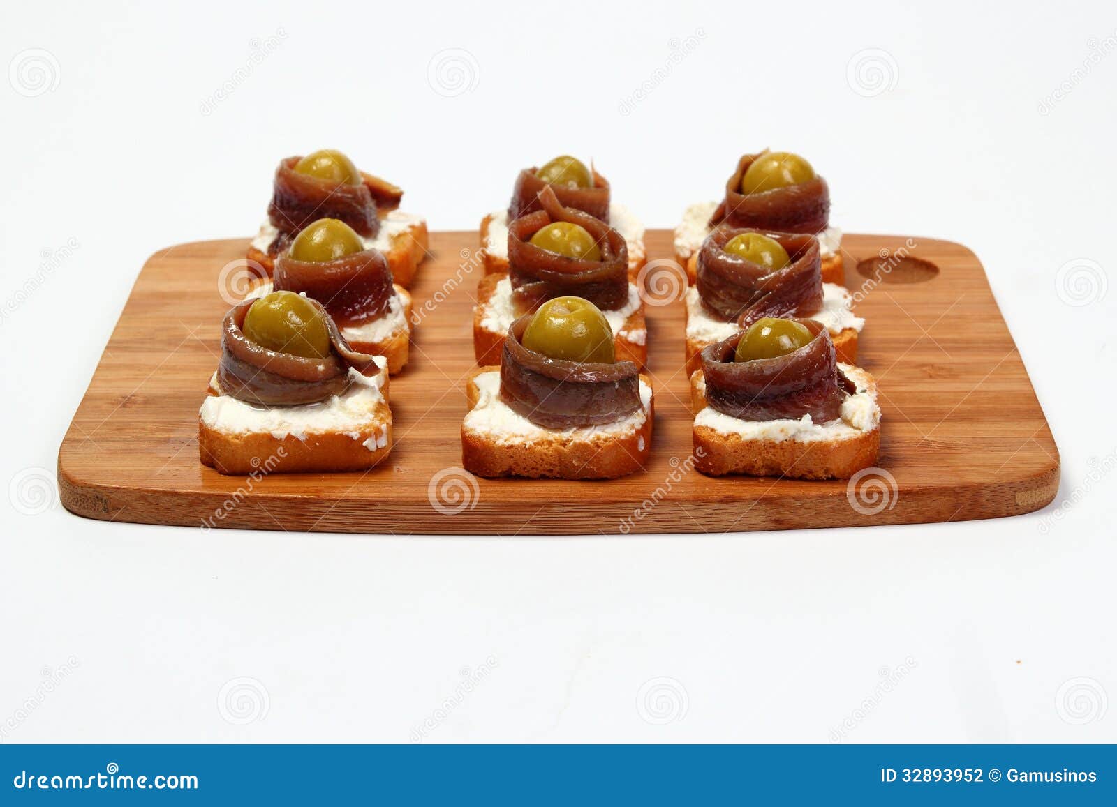 Anchovy canapes stock photo. Image of decoration, diet - 32893952