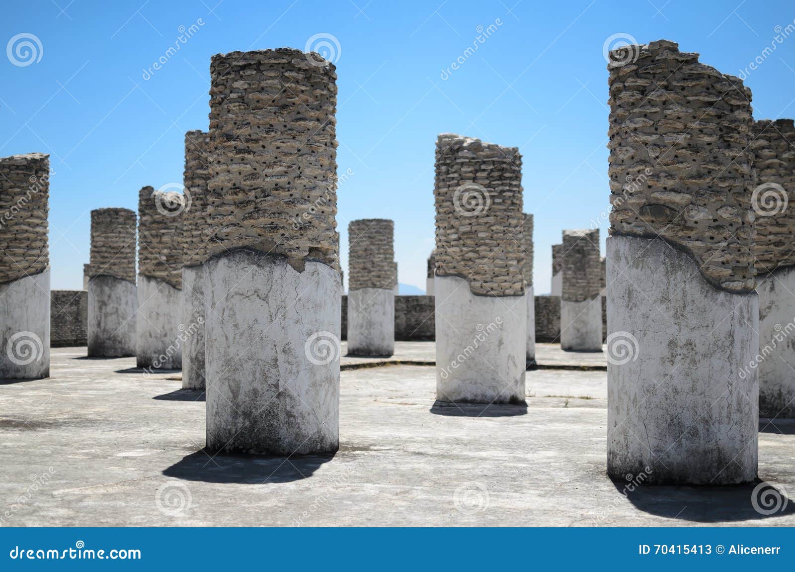 Ancien Toltec Pillars at the Archeological Sight Stock Image - Image of ...