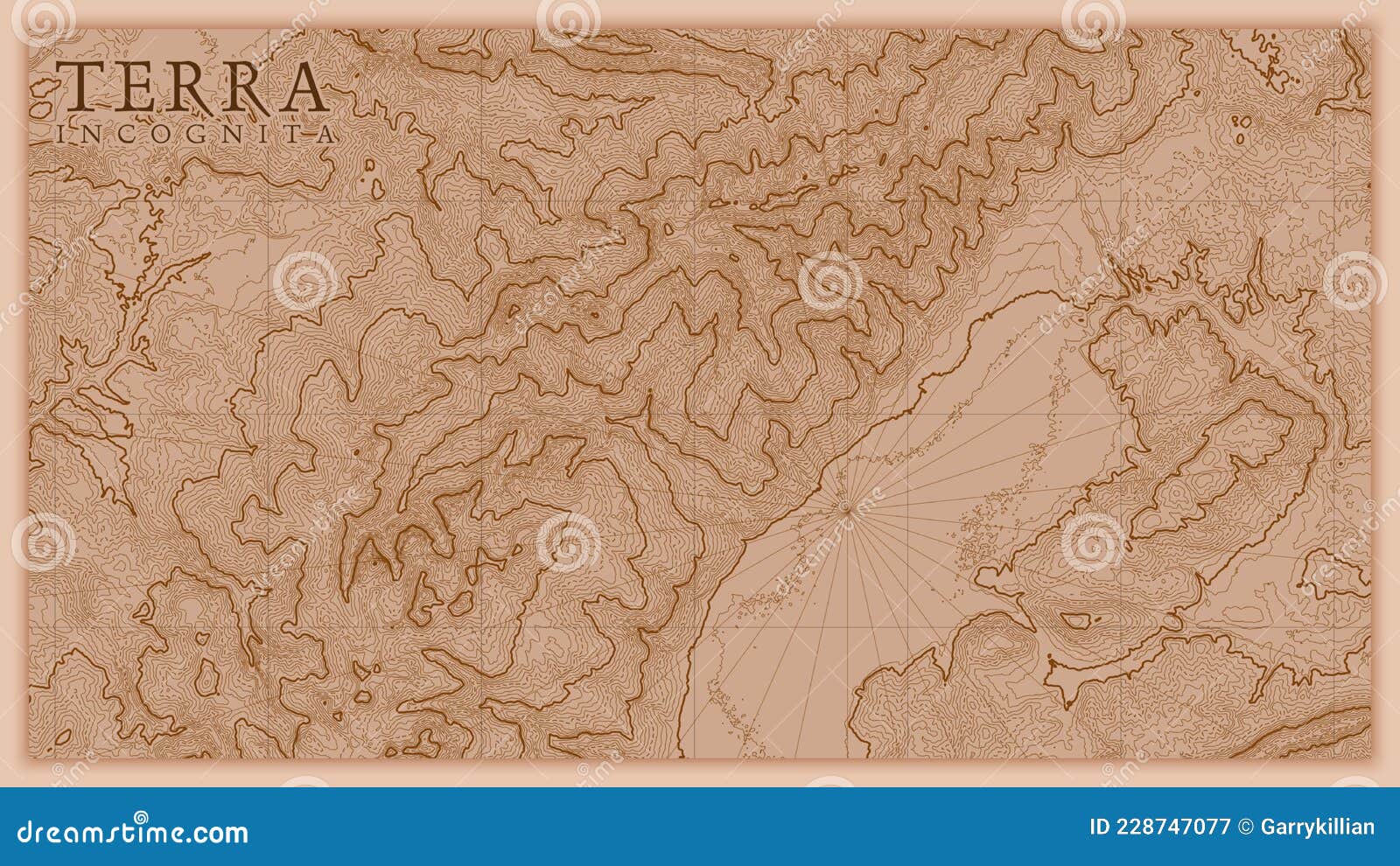 Ancient Abstract Earth Relief Old Map. Generated Conceptual Vector ...