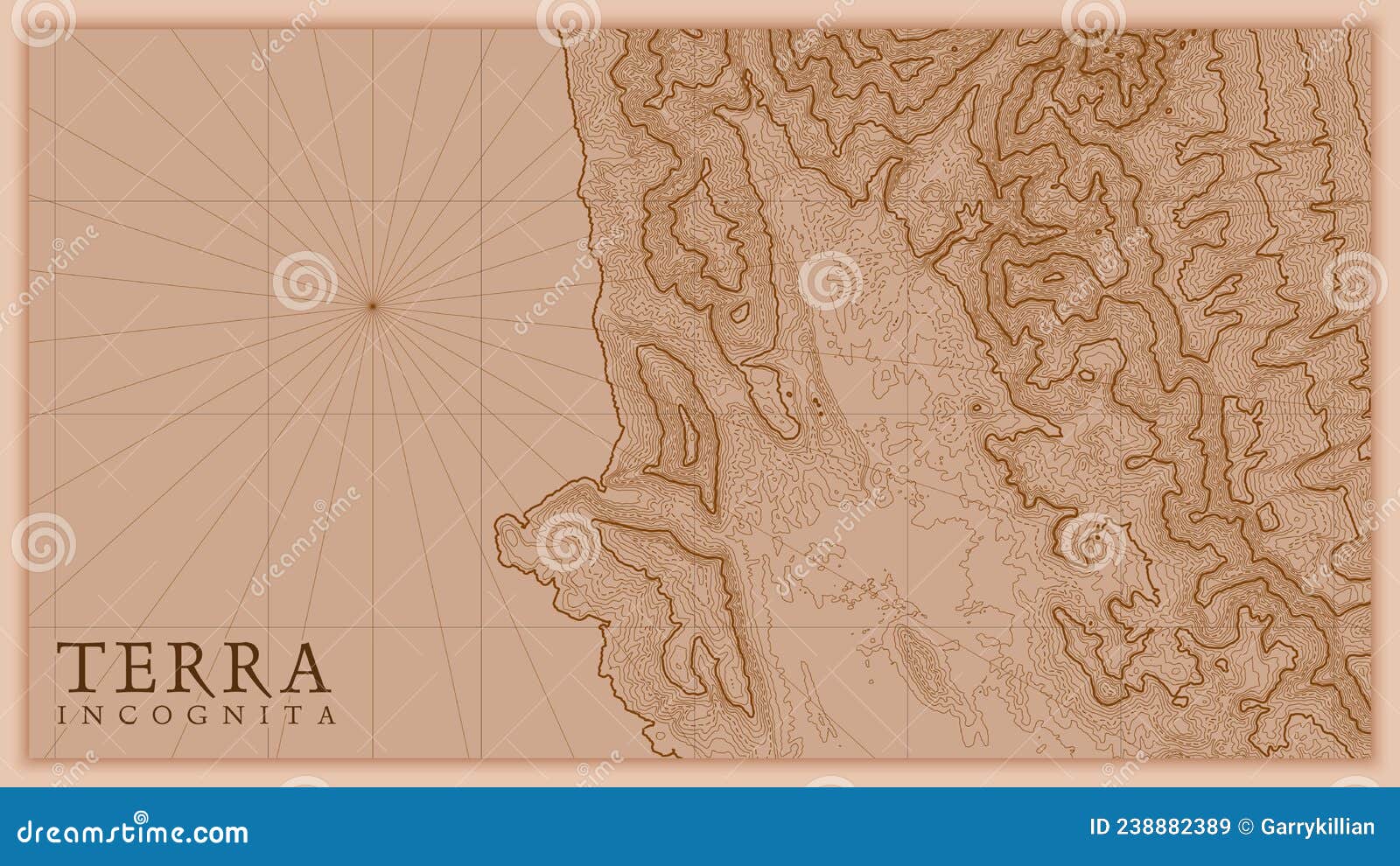 Ancient Abstract Earth Relief Old Map. Generated Conceptual Vector ...